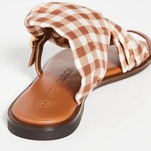 Tory Burch | Shoes | Nibnwt Tory Burch Selby Brown Gingham Scarf Sandal ...